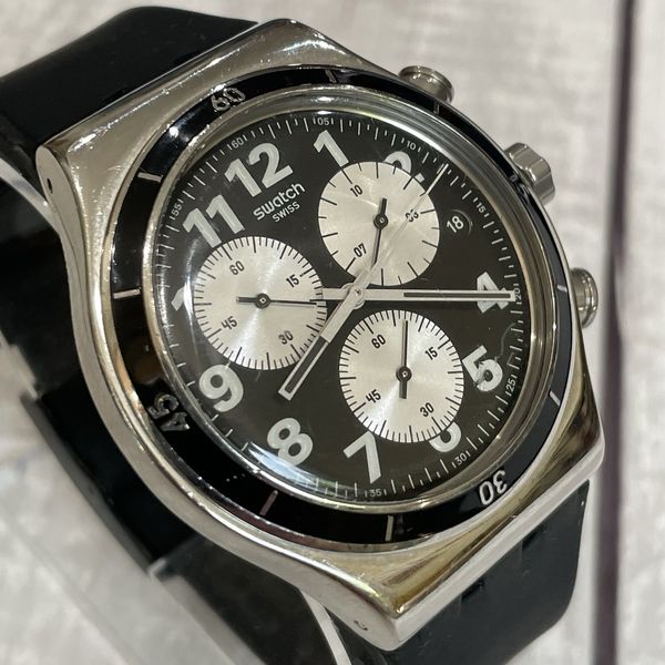 Swatch Irony Chronograph Browned New Battery Reverse Panda ...