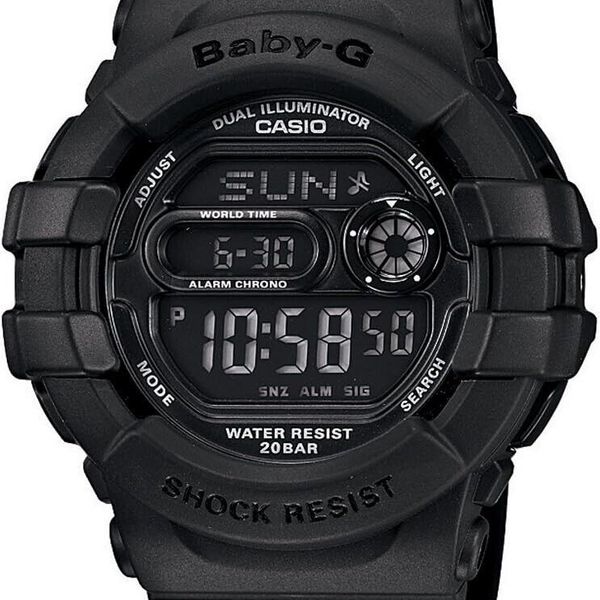 Casio BGD140-1A Women's Baby-G Black Resin Dual Illuminator EL ...
