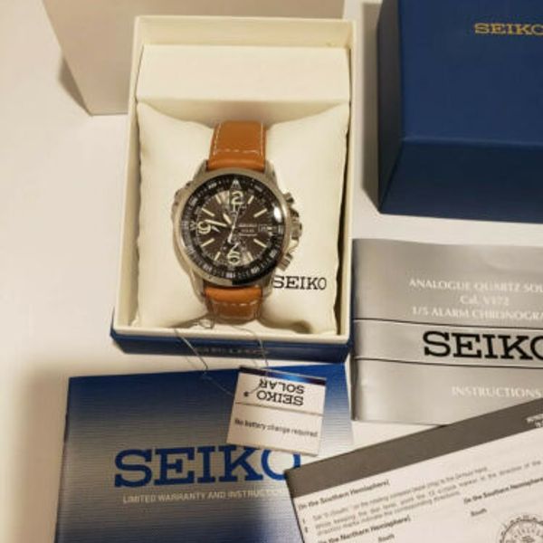 Seiko Prospex SSC081 Chronograph Stainless Steel Solar Mens Watch Mint ...