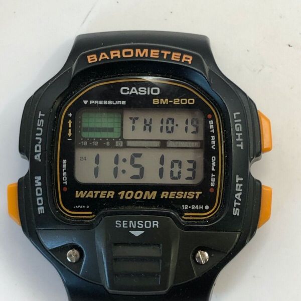 Vintage CASIO BAROMETER BM-200W Mens Watch | WatchCharts Marketplace