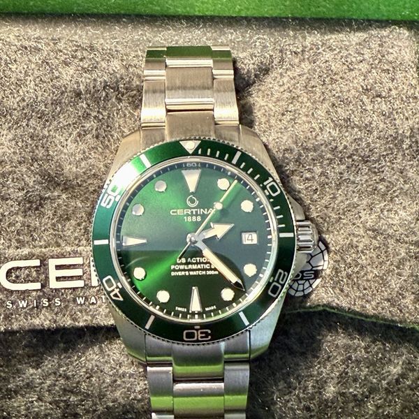 MINT+++Certina DS Action Diver 38mm, Powermatic 80, Green Dial/Bezel ...