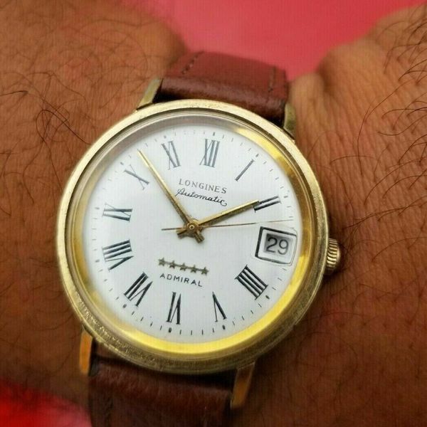 BELLE MONTRE HOMME LONGINES ADMIRAL 5 ETOILES AUTOMATIQUE PLAQUEE OR ...