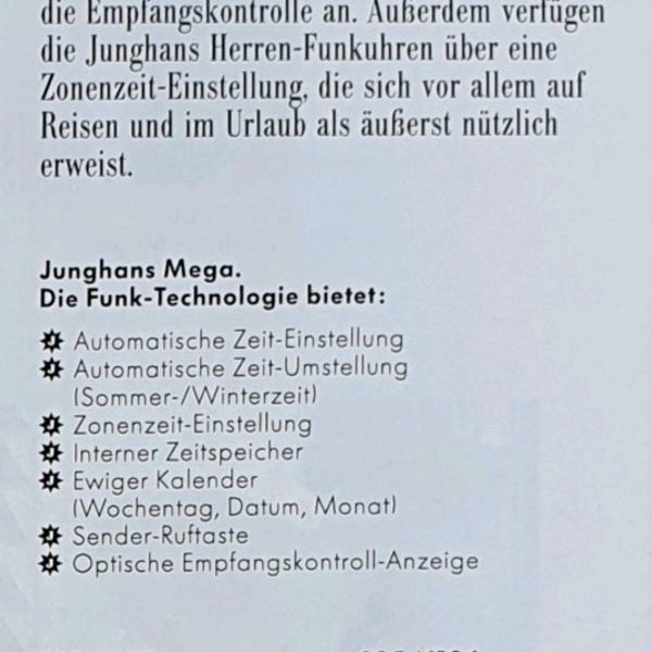 Junghans Mega 2/Radio Watch Titanium/SN: 25/1400 411/Unworn New ...