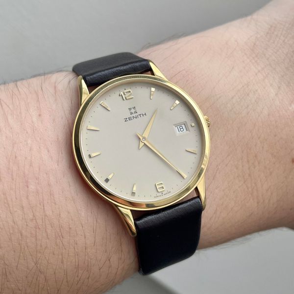 [WTS] Zenith super thin solid 18k gold dress watch champagne dial ...