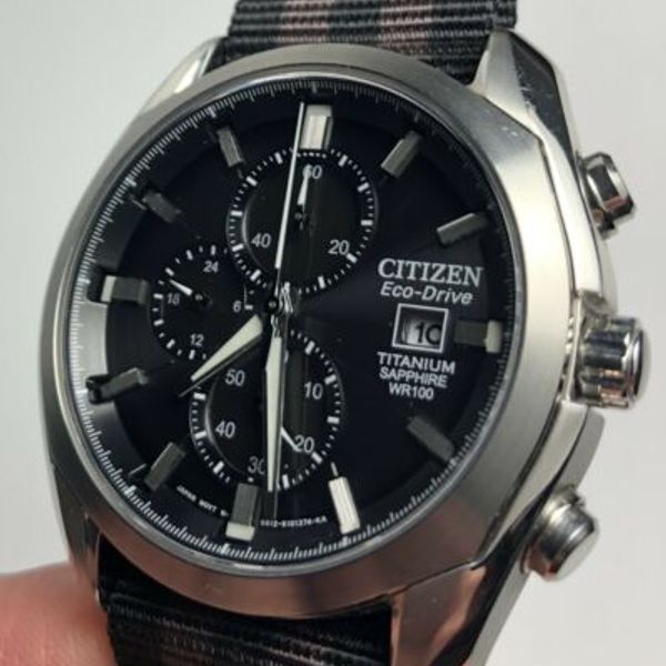 Citizen TITANIUM SAPPHIRE Eco-Drive Mens Chronograph Watch | WatchCharts