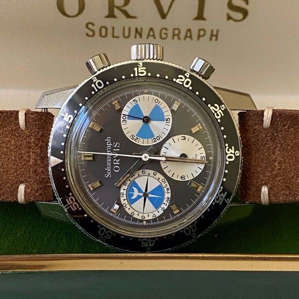 Orvis by Heuer Solunapraph Chronograph Watch Ref 2446SF w/ Original Box ...