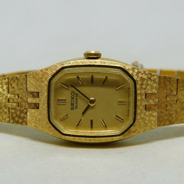 Seiko 2320-6469 Gold Tone Quartz Analog Ladies Watch Sz. 5 1/4 ...