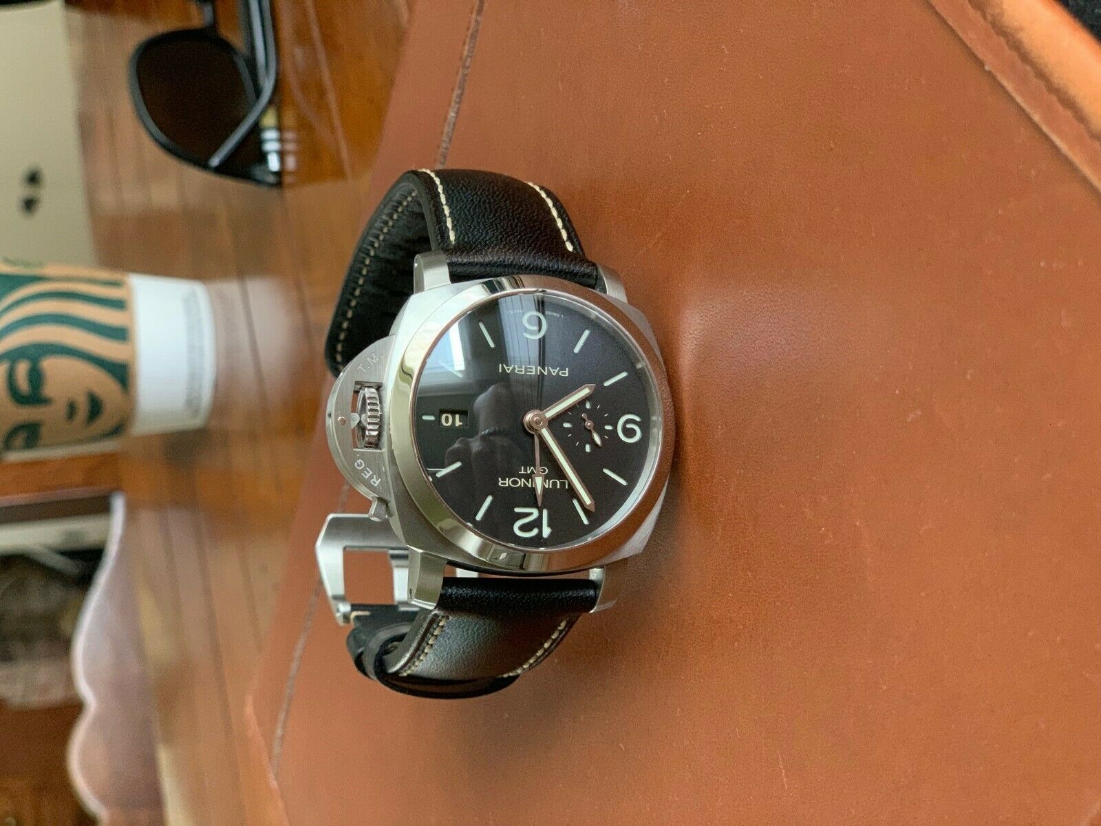 Panerai PAM 320 Luminor 1950 GMT 3-Day Automatic 44mm Steel case men's ...