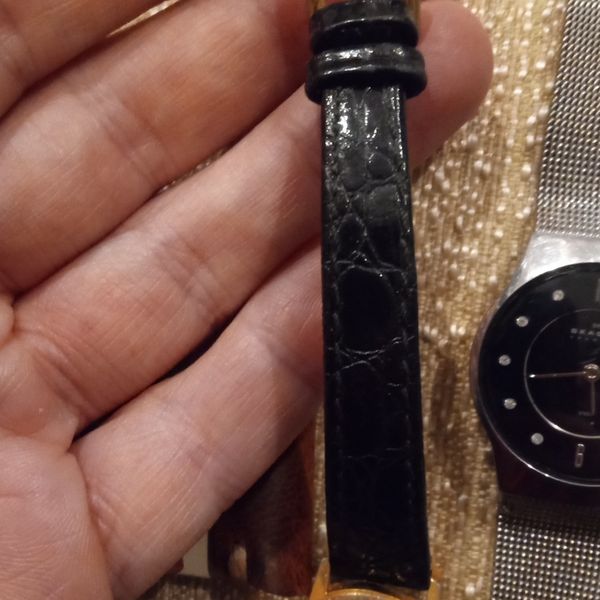 Vintage stop watches Skagen Denmark, Bacardi leather watch band winding ...