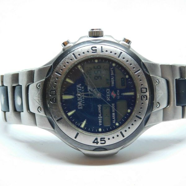 Dakota REQ Titanium Mineral Crystal Quartz Analog Digital Men's Watch ...