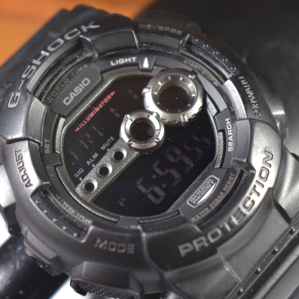Casio GD100-1B (3263) G-Shock Men's Digital Black Watch NEW BATTERY ...