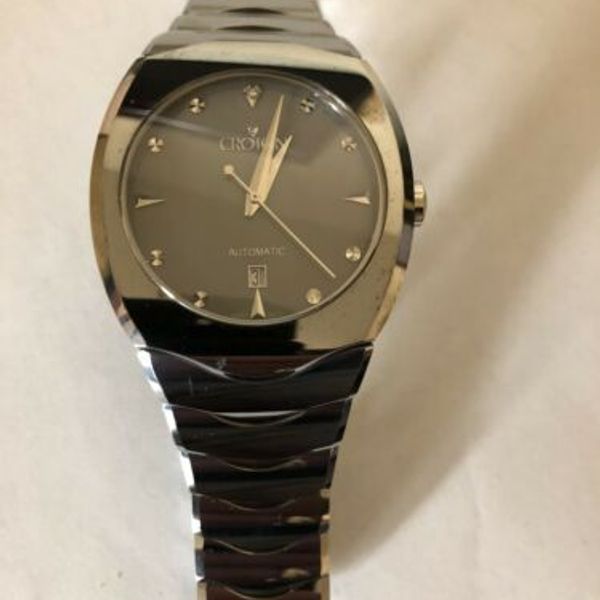 CROTON Tungsten Swiss Automatic Black Men's watch CN 307194 Very Rare ...