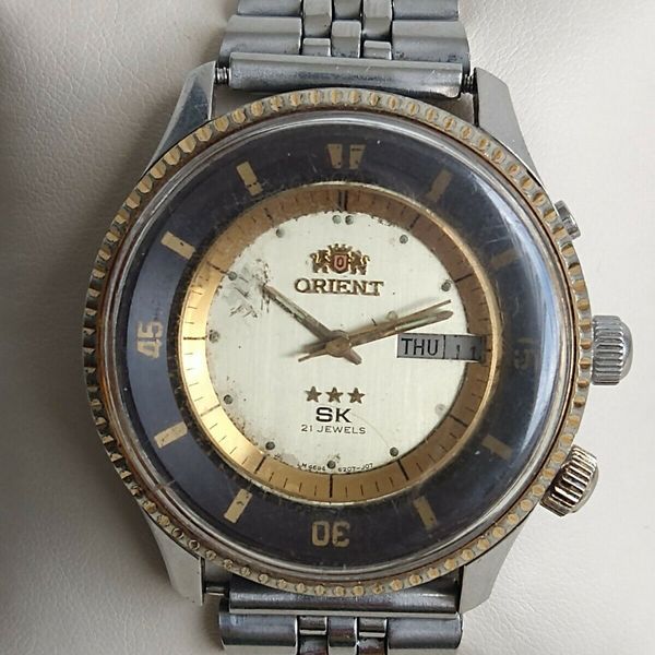DIVER ORIENT SK 21 JEWELS CALENDAR INTERNAL ROTARY BEZEL 100% JAPAN ...
