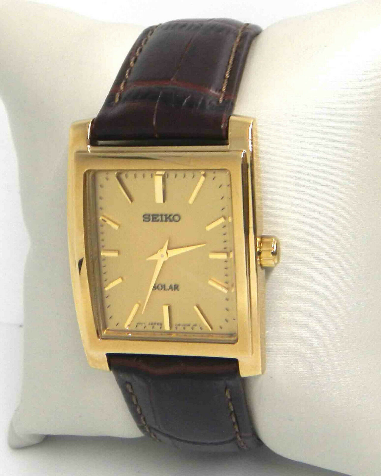 SEIKO SOLAR QUARTZ CHAMPAGNE DIAL BROWN LEATHER MEN'S WATCH SUP896 | WatchCharts