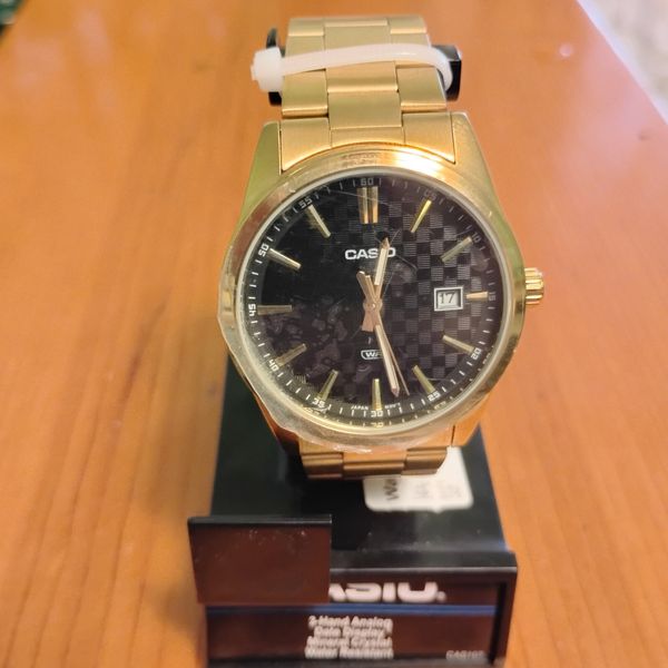 Casio Men's Three-Hand Gold-Tone Stainless Steel Watch 41mm, MTPVD03G ...