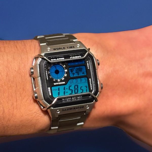 Casio Royale AE1200 Custom Gradient Deep Blue Mod W/ Bull Bar & Hydro ...