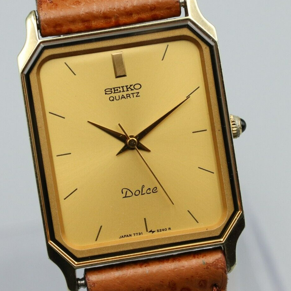 *NEAR MINT* Vintage SEIKO Dolce 7731-5210 Quartz Gold Dial Mens Watch From JAPAN | WatchCharts ...