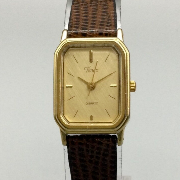 Vintage Timex Watch Women 18mm Gold Tone Octagon Textured Dial 1991 New ...