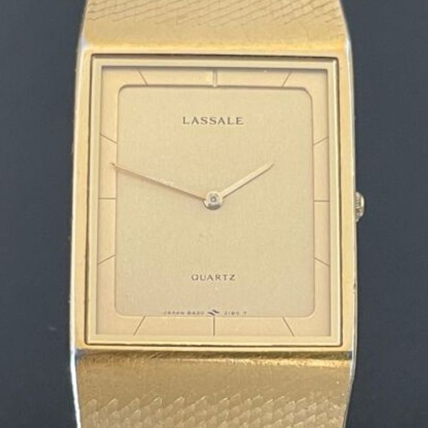 SEIKO LASSALE ULTRA THIN MEN GOLD DRESS BRACELET WATCH JAPAN | WatchCharts Marketplace