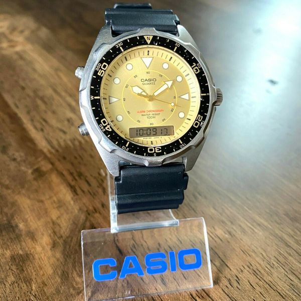 Vintage 1996 Casio AMW-320D Analog Digital 100M Diver Watch Japan ...