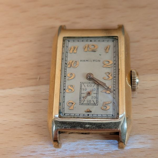 Rare Vintage Hamilton 14K Gold Filled Coin Edge Case Tank Manual Wind ...