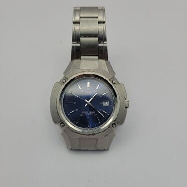 RARE Vintage Casio Men's Watch Wristwatch Edifice MTP-3036 Date Blue 7. ...