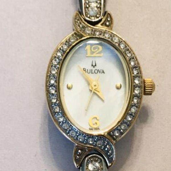Bulova Two Tone MOP Oval Face Crystal Watch C633138 | WatchCharts