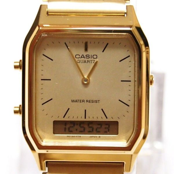 CASIO Vintage Analog Digital Gold AQ-230GA-9D AQ230GA 100% Original ...