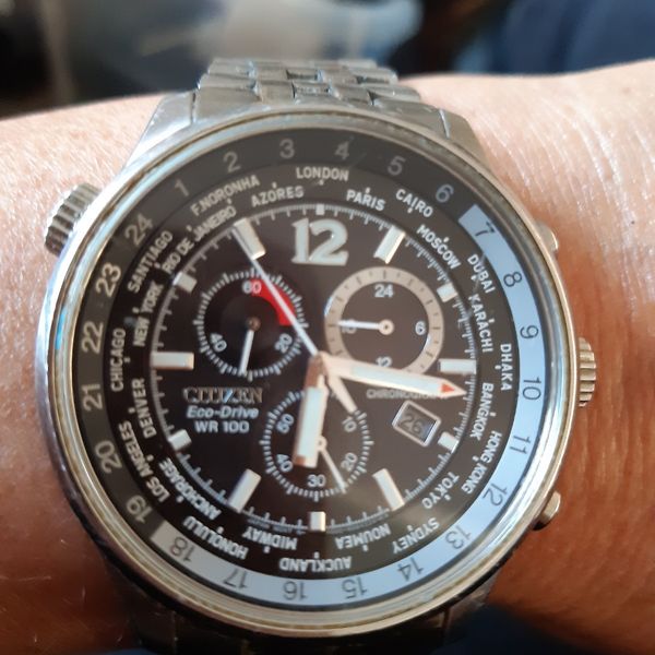 Citizen Stainless Steel Chronograph Mens Watch - WR100 - World Time ...