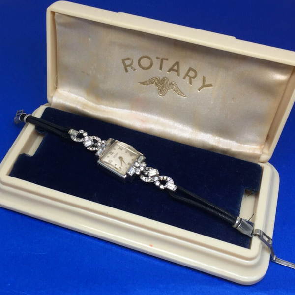 Art Deco 1930's ROTARY Cocktail Wrist Watch, in Original Bakelite Box ...