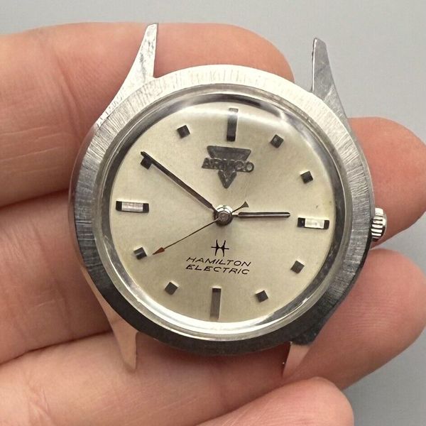 Vintage 1960s Hamilton Armco Stainless Steel Menâ s Electric Watch Cal ...