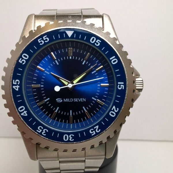 Mint Mild Seven Seiko Hattorri PC21A Blue Dial Sawtooth Bezel Quartz ...