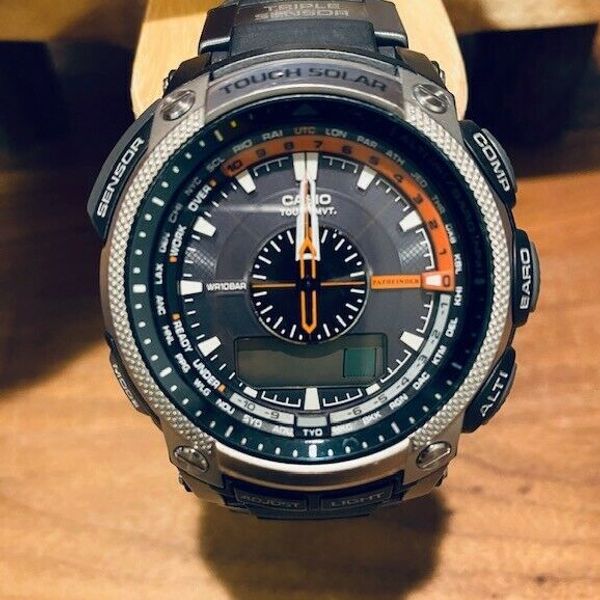 Casio Pro trek Pathfinder 5114 PAW 5000 Solar Triple Sensor Watch ...