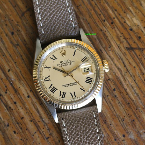 [WTS] 1966 Rolex 36mm Two Tone Datejust 1601 Champagne Roman Dial ...