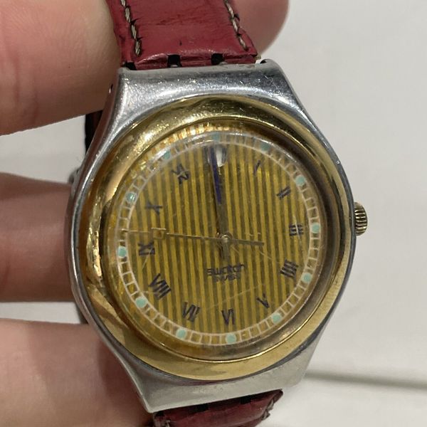 SWATCH IRONY BIG YGS402 - CROWNED HEAD / AG1993 * VINTAGE * RED STRAP 37mm | WatchCharts Marketplace