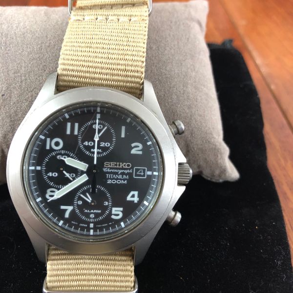 Seiko Titanium Military Chronograph 7T62-08Z0 | WatchCharts Marketplace