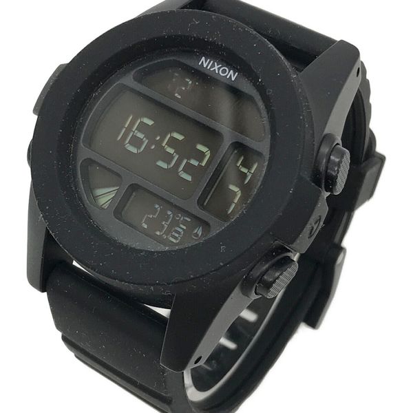 NIXON THE UNIT NA197000-00 Quartz Black Digital Round Mens Watch Used ...