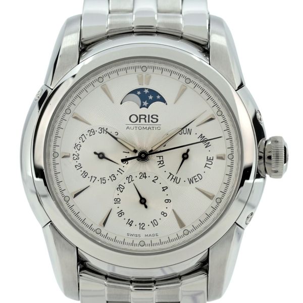 Oris 40mm Men's Artelier Triple Calendar Moonphase Automatic Watch! Ref ...