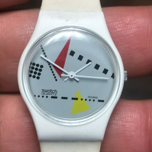 Swatch Watch The Originals WHITE MEMPHIS LW10 Working New Battery 1985 ...