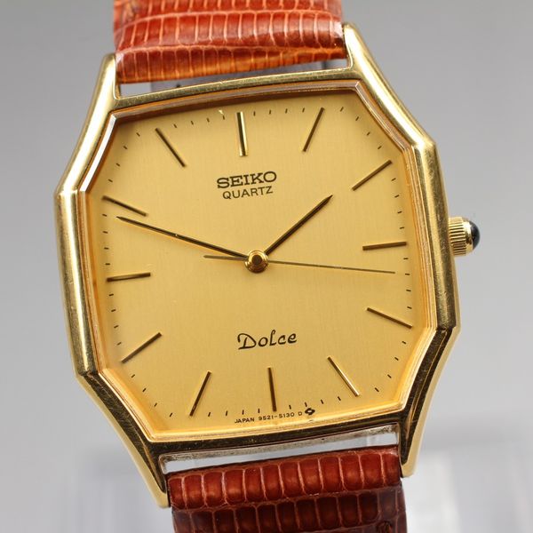 Vintage 1984 [ N MINT ] SEIKO Dolce 9521-5130 Gold Quartz Mens Watch From JAPAN | WatchCharts ...