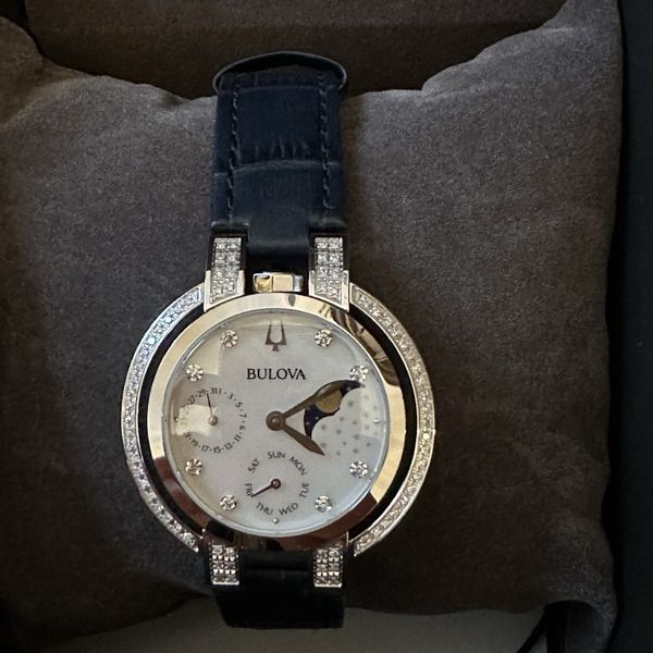 Bulova Rubaiyat Women's Quartz Moon Phase Diamond Accent Watch 35mm ...