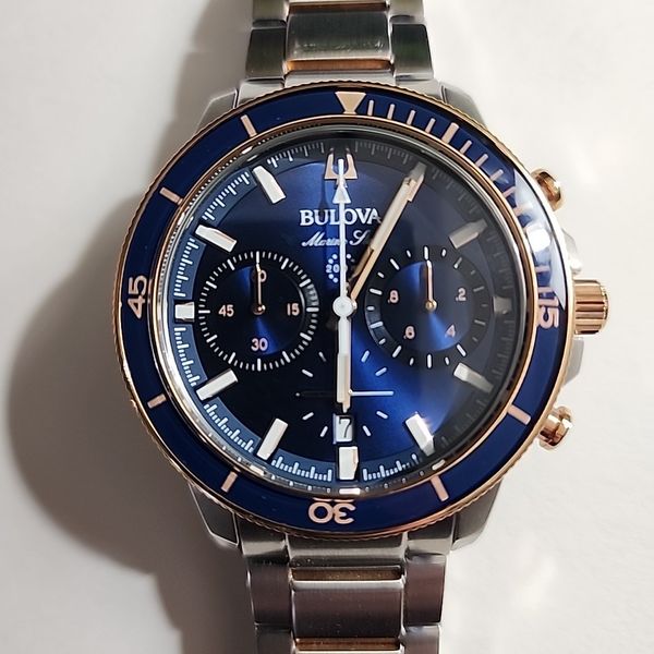 Bulova Marine Star Blue 45mm Stainless Steel Case Men's Watch ...