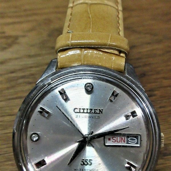 VINTAGE DAY/DATE MANS CITIZEN "555" 21 JEWEL AUTOMATIC FULLY WORKING ...