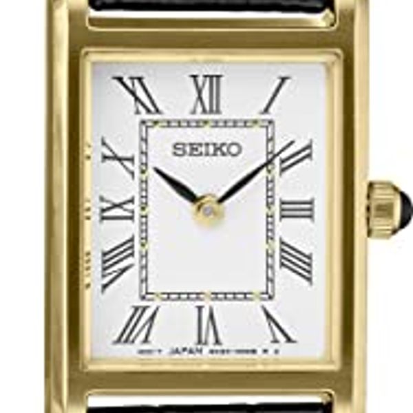 Seiko SEIKO Watch Ladies Square Design Quartz SWR054 White Dial Black ...
