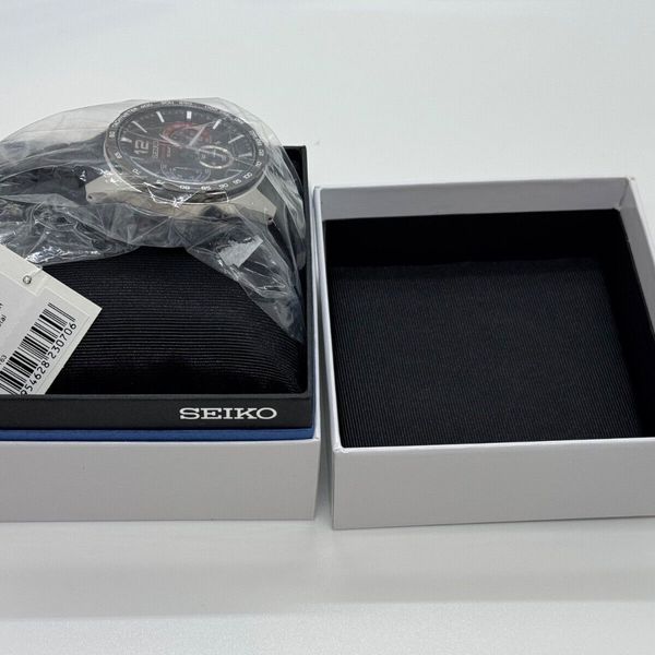 Seiko Men's Black Watch, New 2024 model, Chronograph Quartz - SSB347 ...