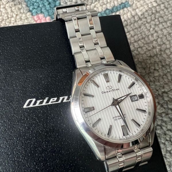 [WTS] Orient Star WZ0061DV white teak dial box and papers | WatchCharts ...