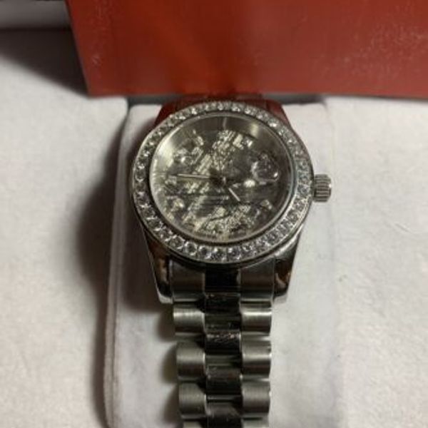 EON 1962 Genuine Meteorite Face Swiss Movement Watch in Stainless Steel ...