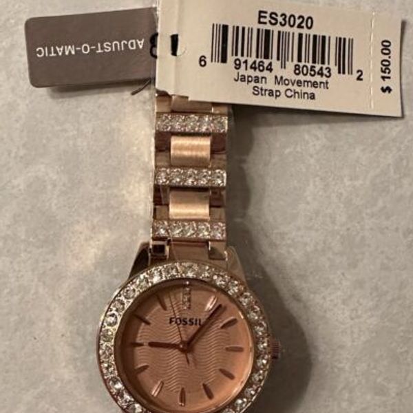 Fossil Women's Jesse Rose Gold-Tone Stainless Steel Bracelet Watch 34mm ...