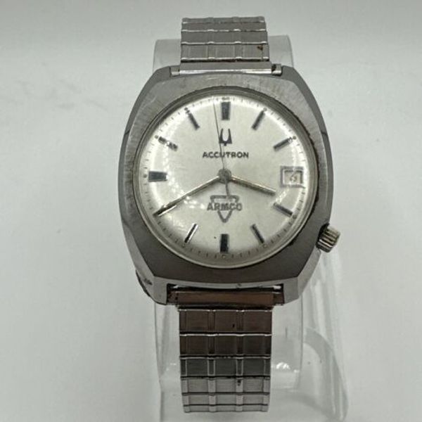 1976 BULOVA ACCUTRON N6 â Armco Steel Corpâ STAINLESS CASE & BAND ...