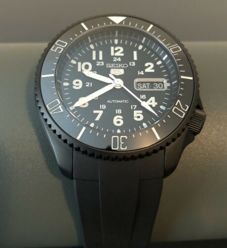 Custom Seiko SKX/5KX/SRPD Black PVD Mil-Spec Watch Mod 4R36 Movement ...